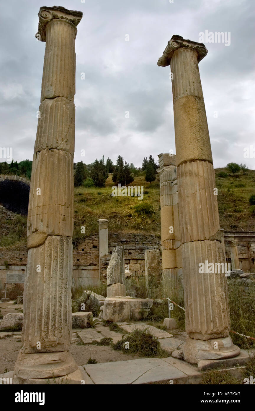 Columns of Ephesus city, Turkey Stock Photo - Alamy