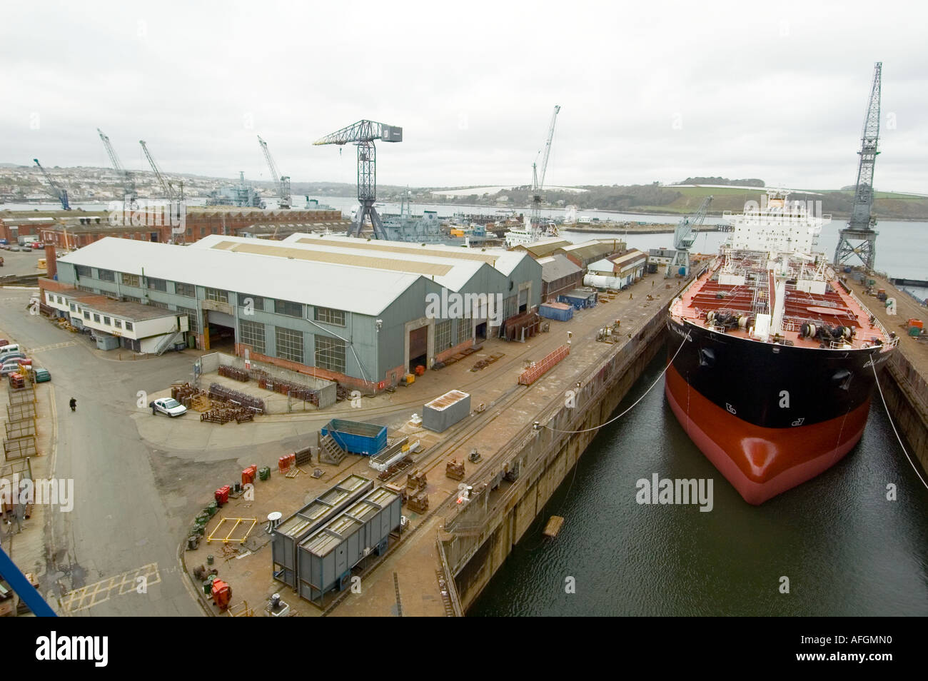 Large ship in dry dock Stock Photo - Alamy