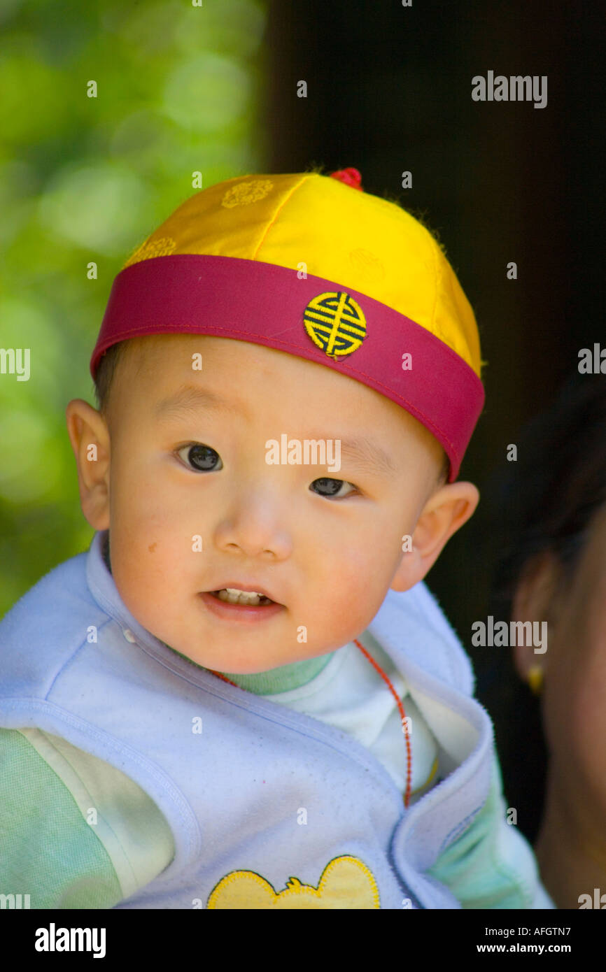 Young Chinese baby boy at at New Summer Palace Yiheyuan Beijing China ...