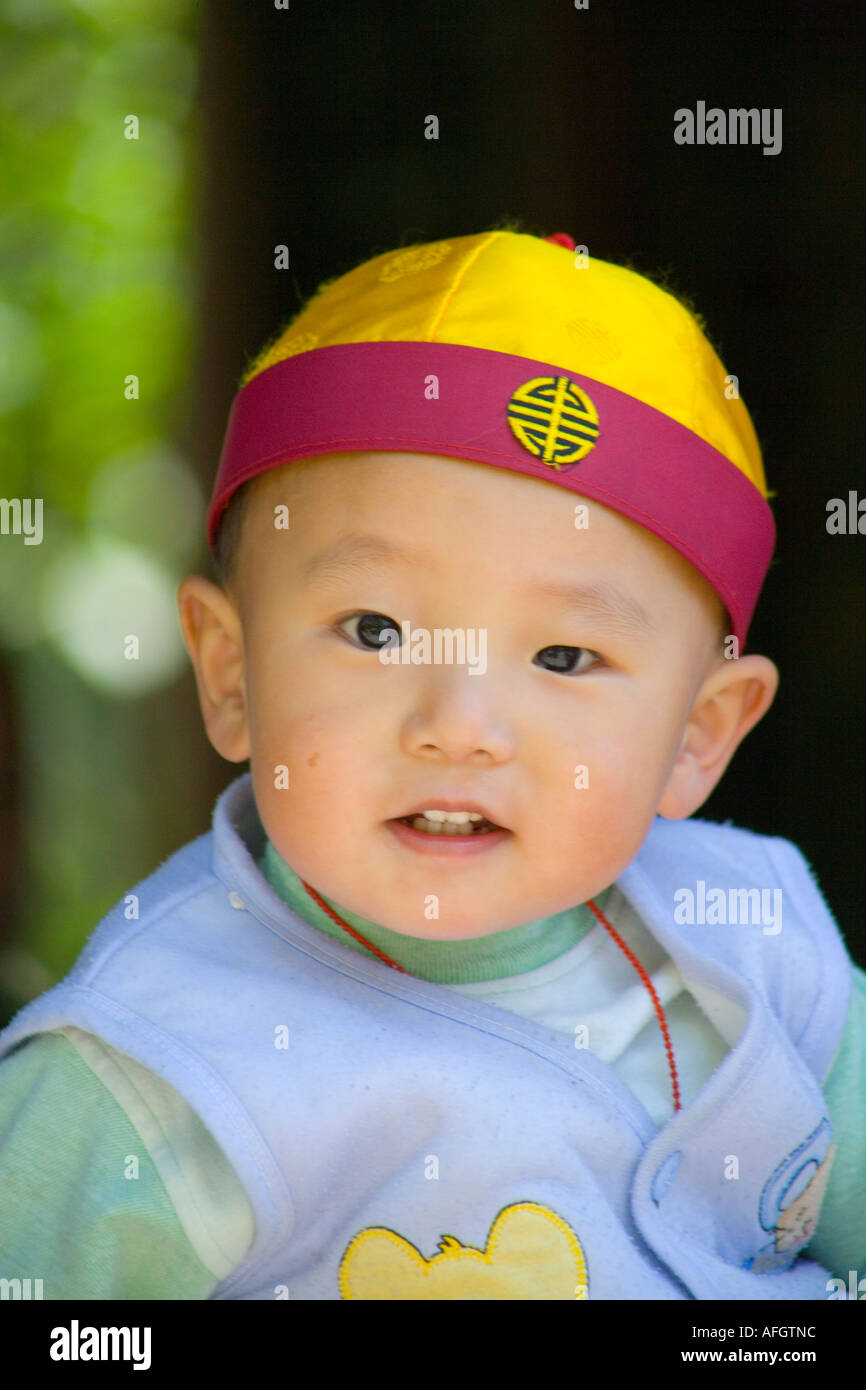 Young Chinese baby boy at at New Summer Palace Yiheyuan Beijing China ...