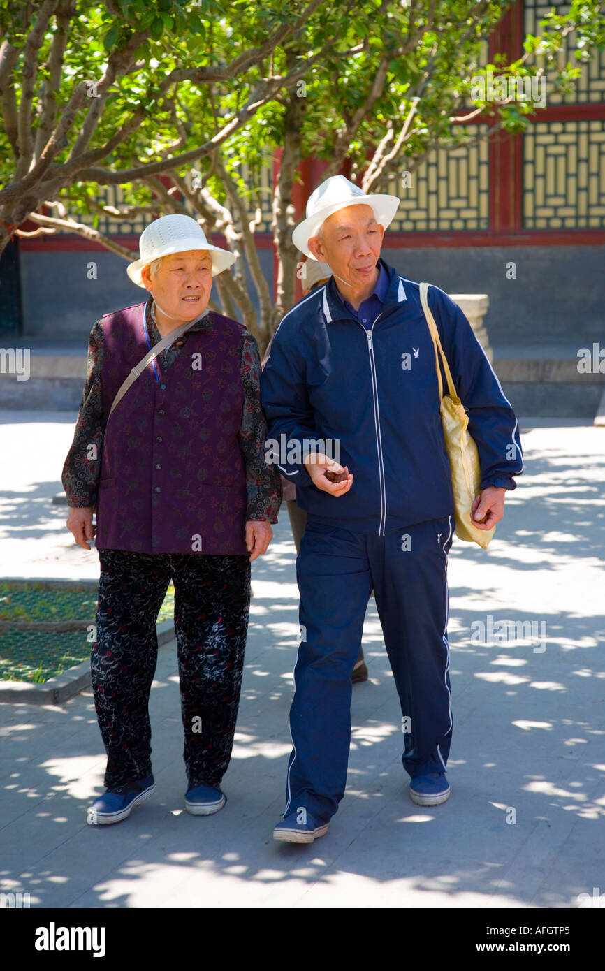 Older Chinese couple man woman at New Summer Palace Yiheyuan Beijing ...