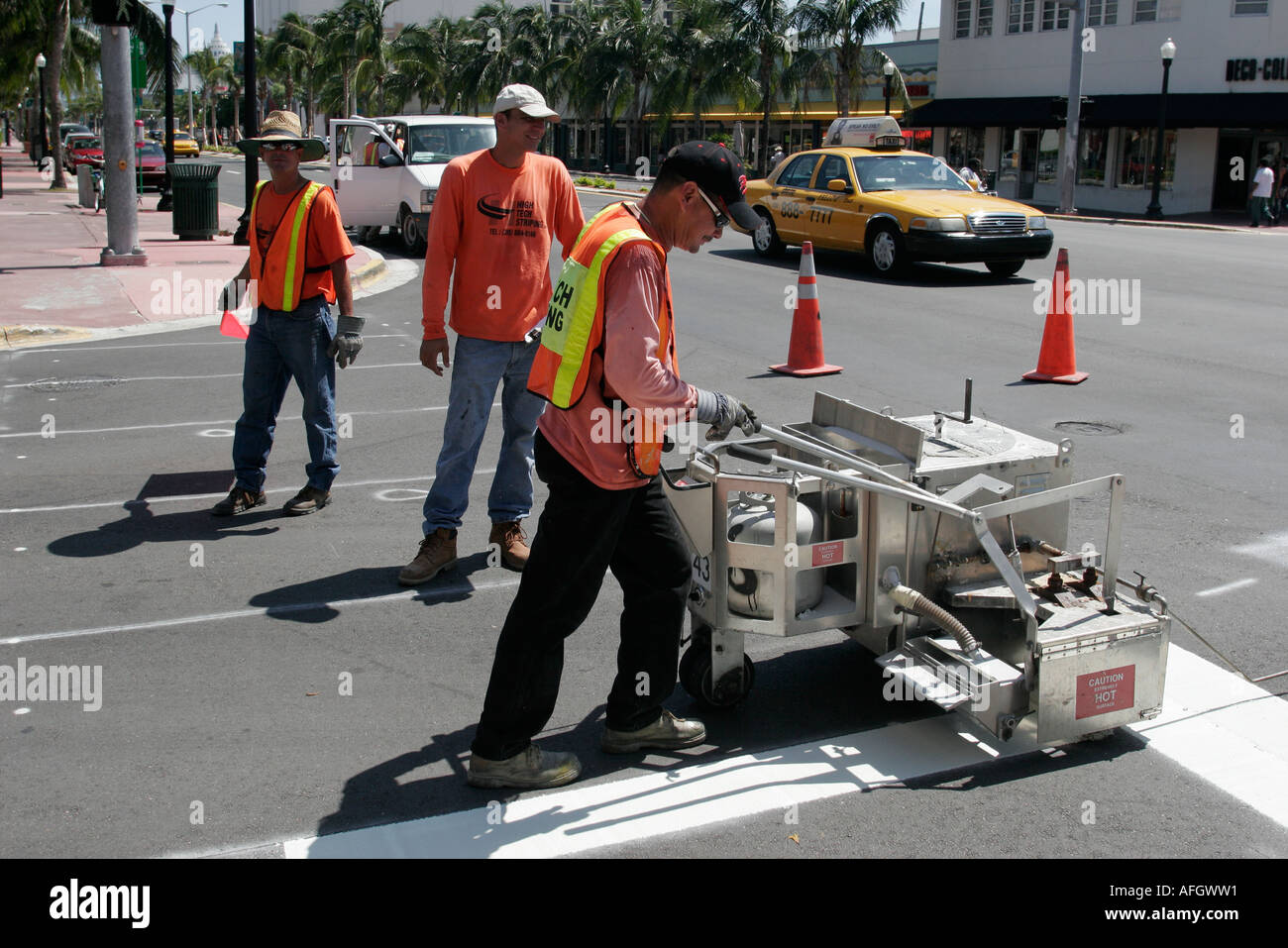 Miami Beach Florida,Washington Avenue,city worker,workers,working,work ...