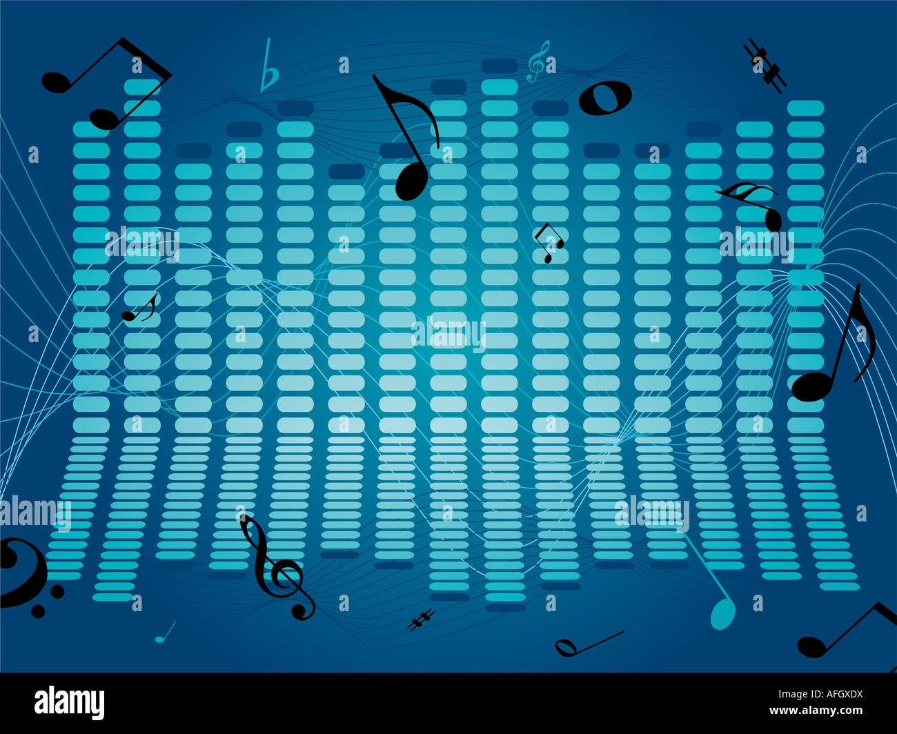 Musical abstract background with a graphical noise readout Stock Photo ...