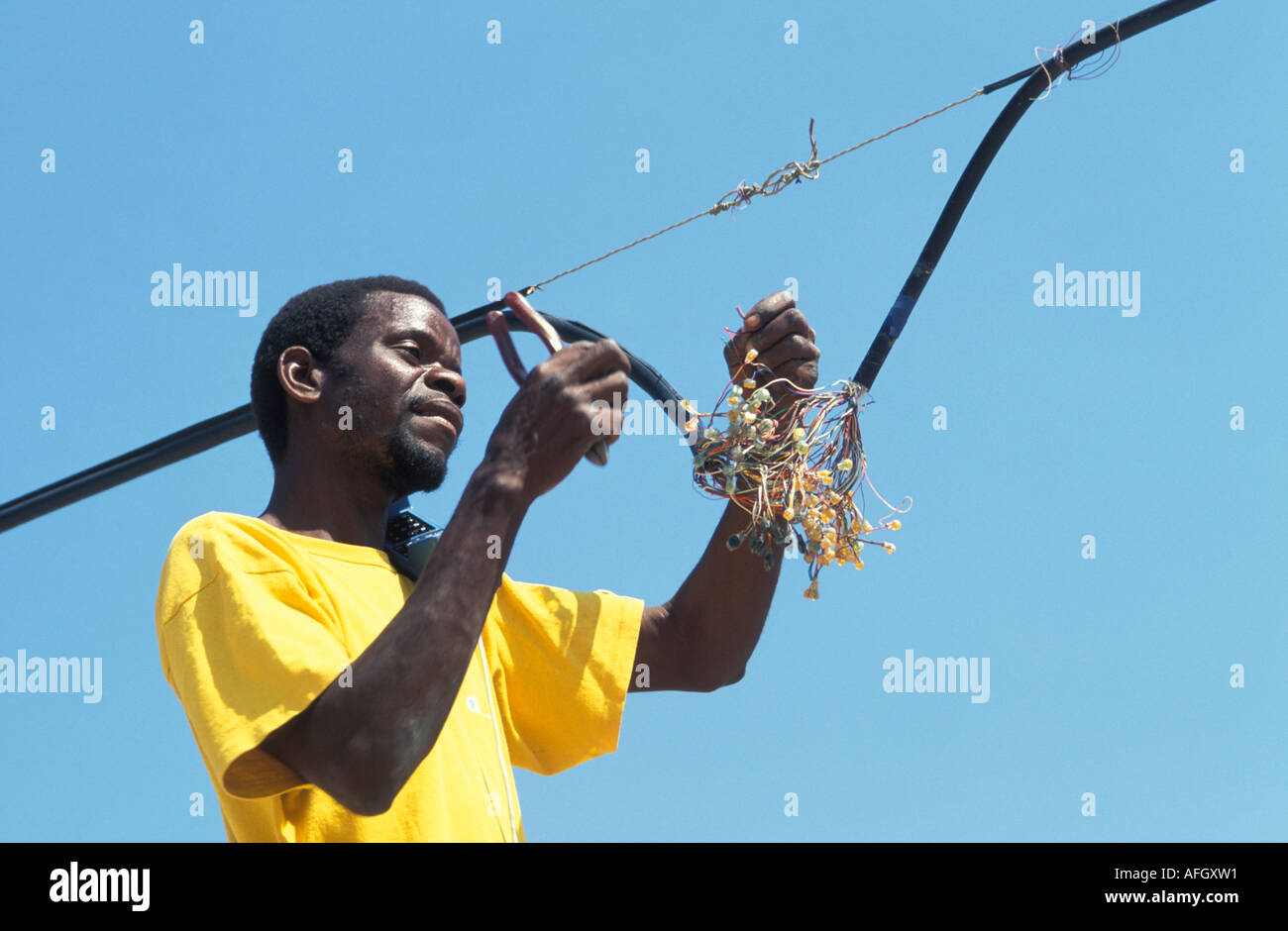 Repairing power transmission electricity supply hi-res stock ...