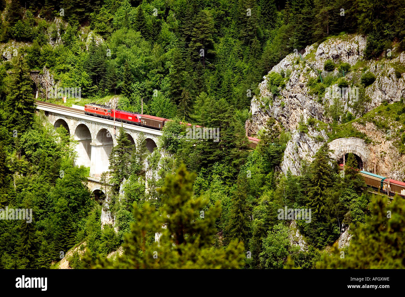 Train at semmeringbahn semmering railway hi-res stock photography and ...