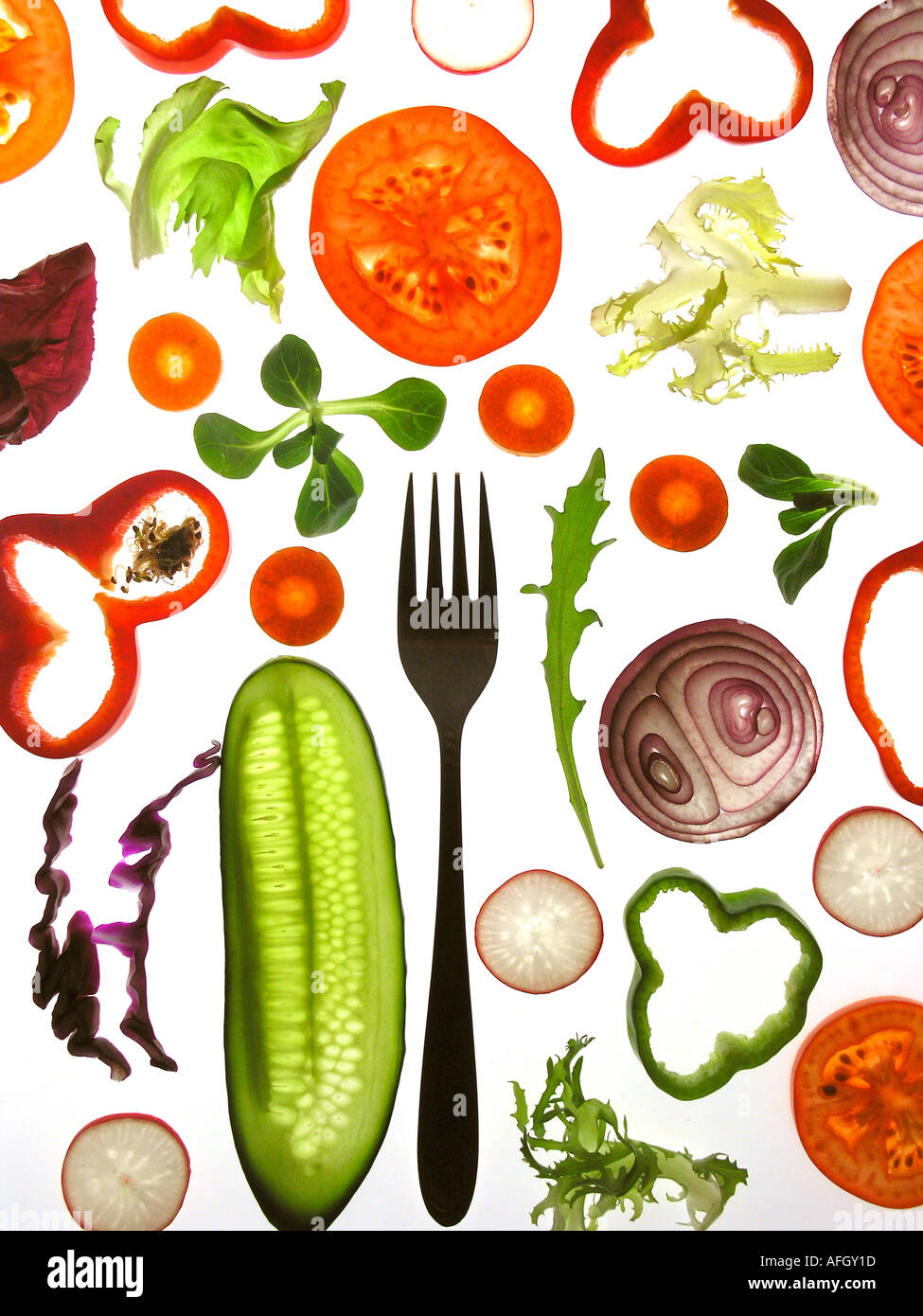 Leaf salad pattern Cut Out Stock Images & Pictures - Alamy