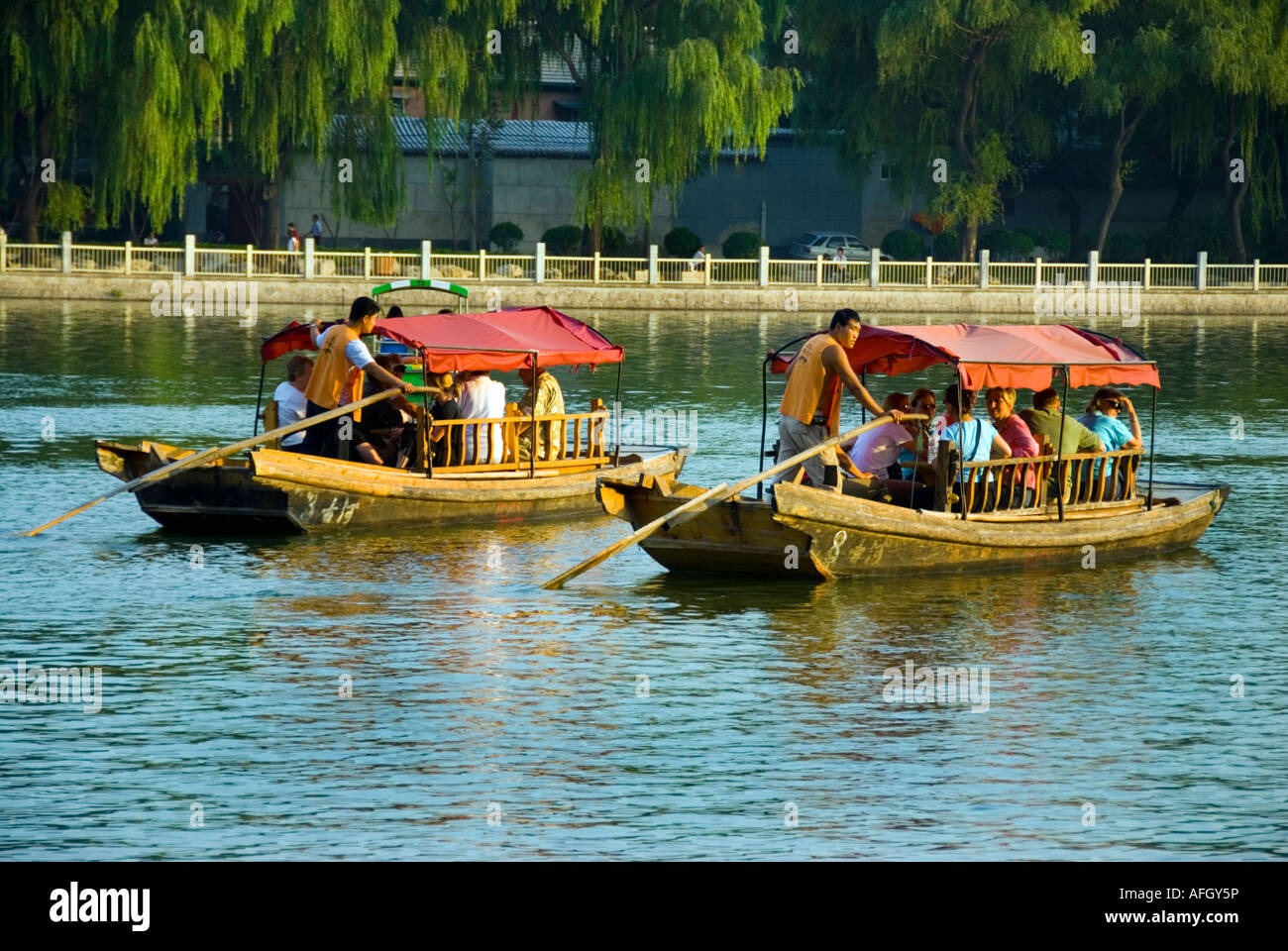 Beijing CHINA, Old Neighborhoods Groups of Tourists Riding on Old ...