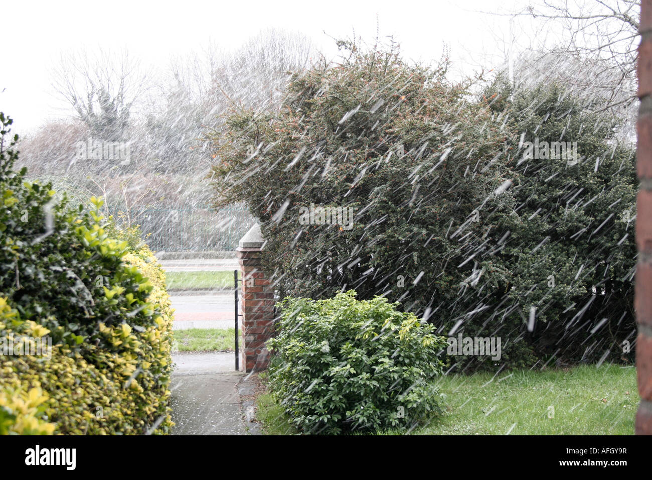 Rain falling outside house in hi-res stock photography and images - Alamy