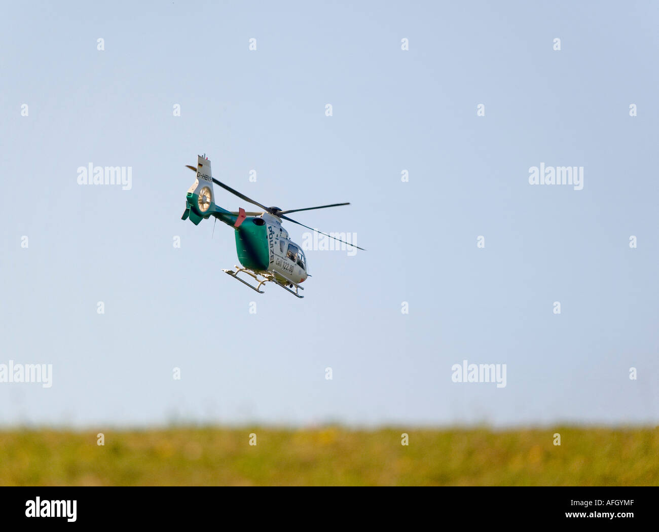 starting police helicopter Stock Photo - Alamy