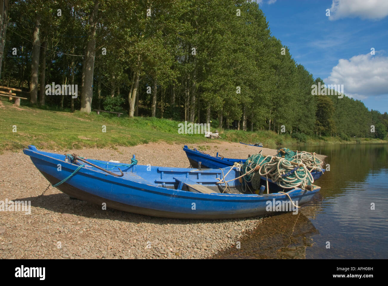 Coble fishing boat on the River Tweed Stock Photo - Alamy