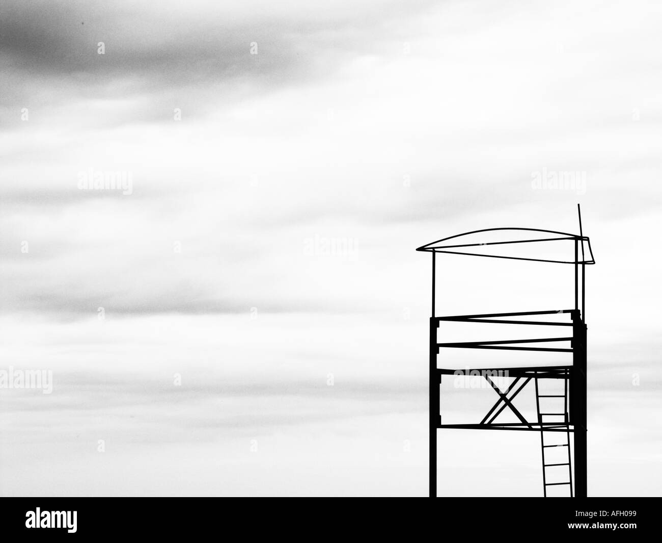 Lifeguard observation platform Black and White Stock Photos & Images ...
