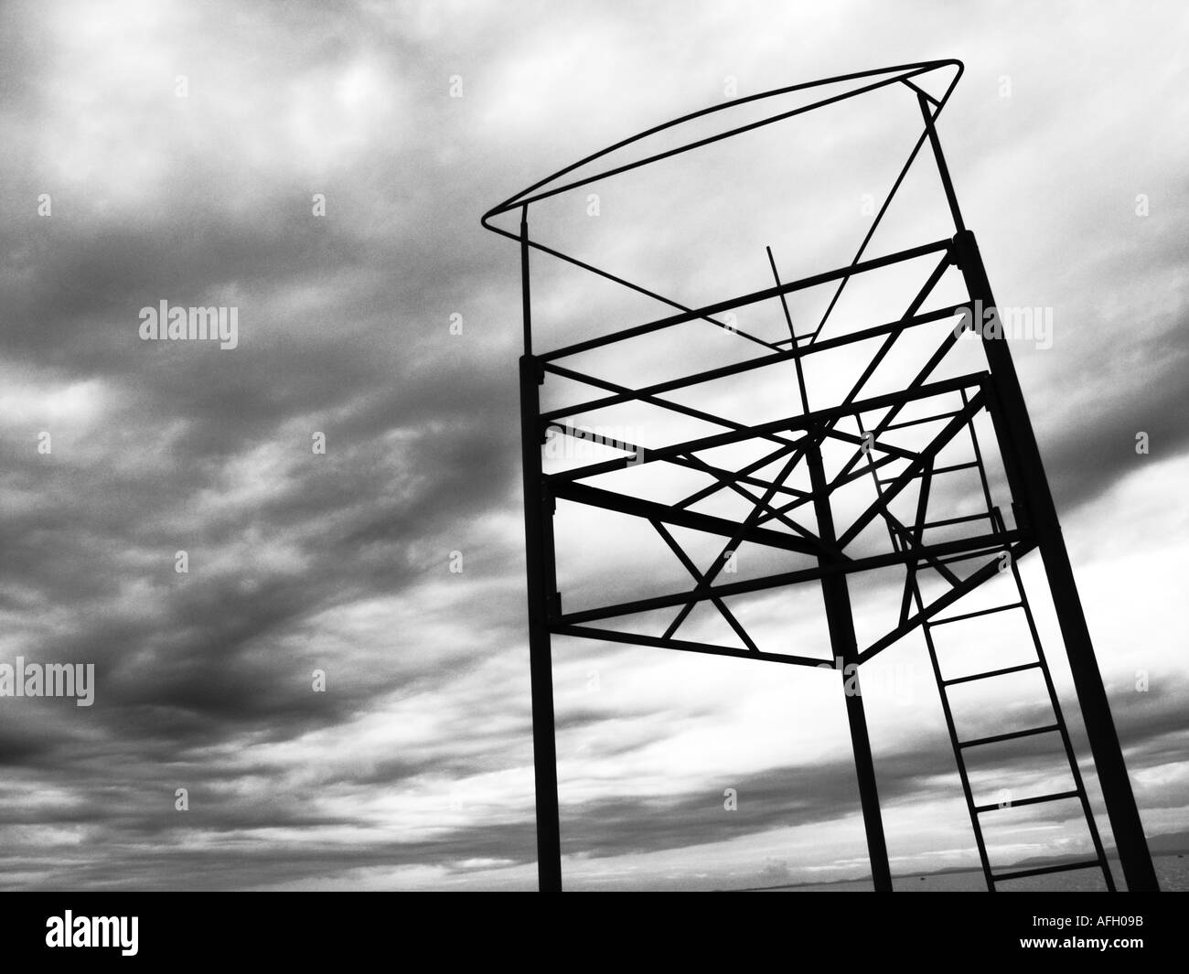Lifeguard observation platform Black and White Stock Photos & Images ...