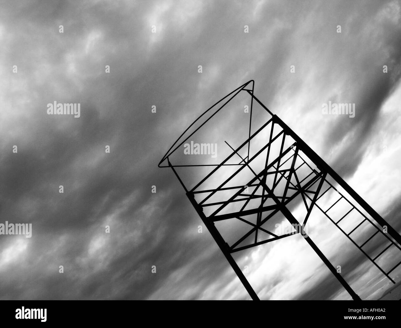 Lifeguard observation platform Black and White Stock Photos & Images ...