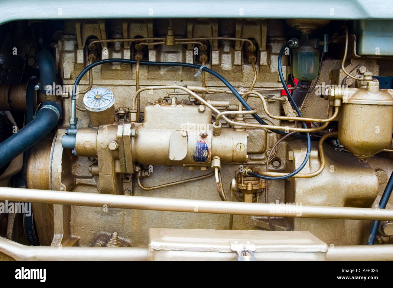Tractor engine detail Stock Photo - Alamy