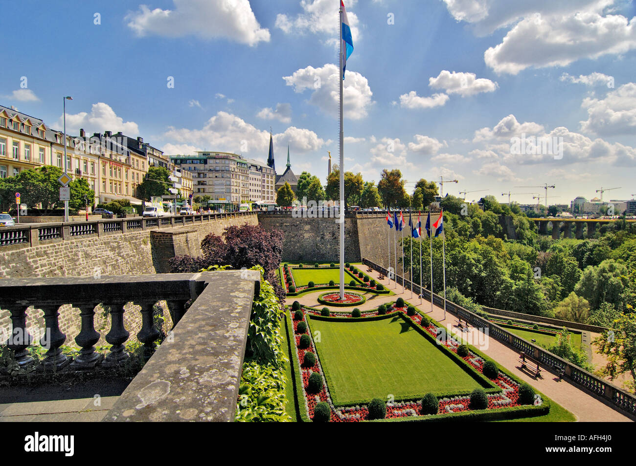 Luxembourg City seen from the Avenue Emile Reuter Stock Photo - Alamy