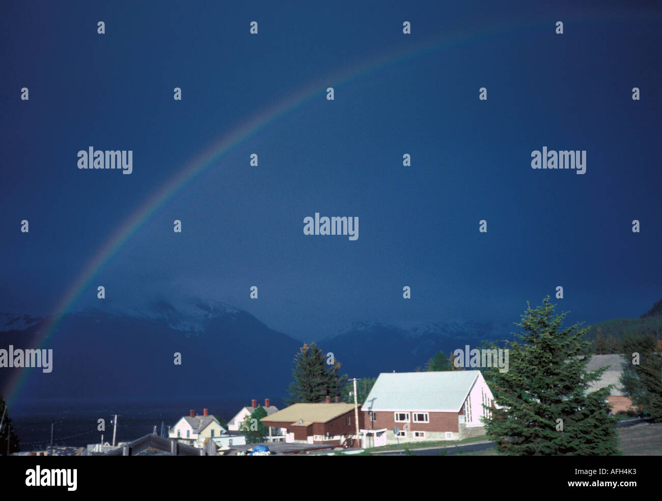 Alaska Rainbow over Haines dark moody sky Stock Photo - Alamy