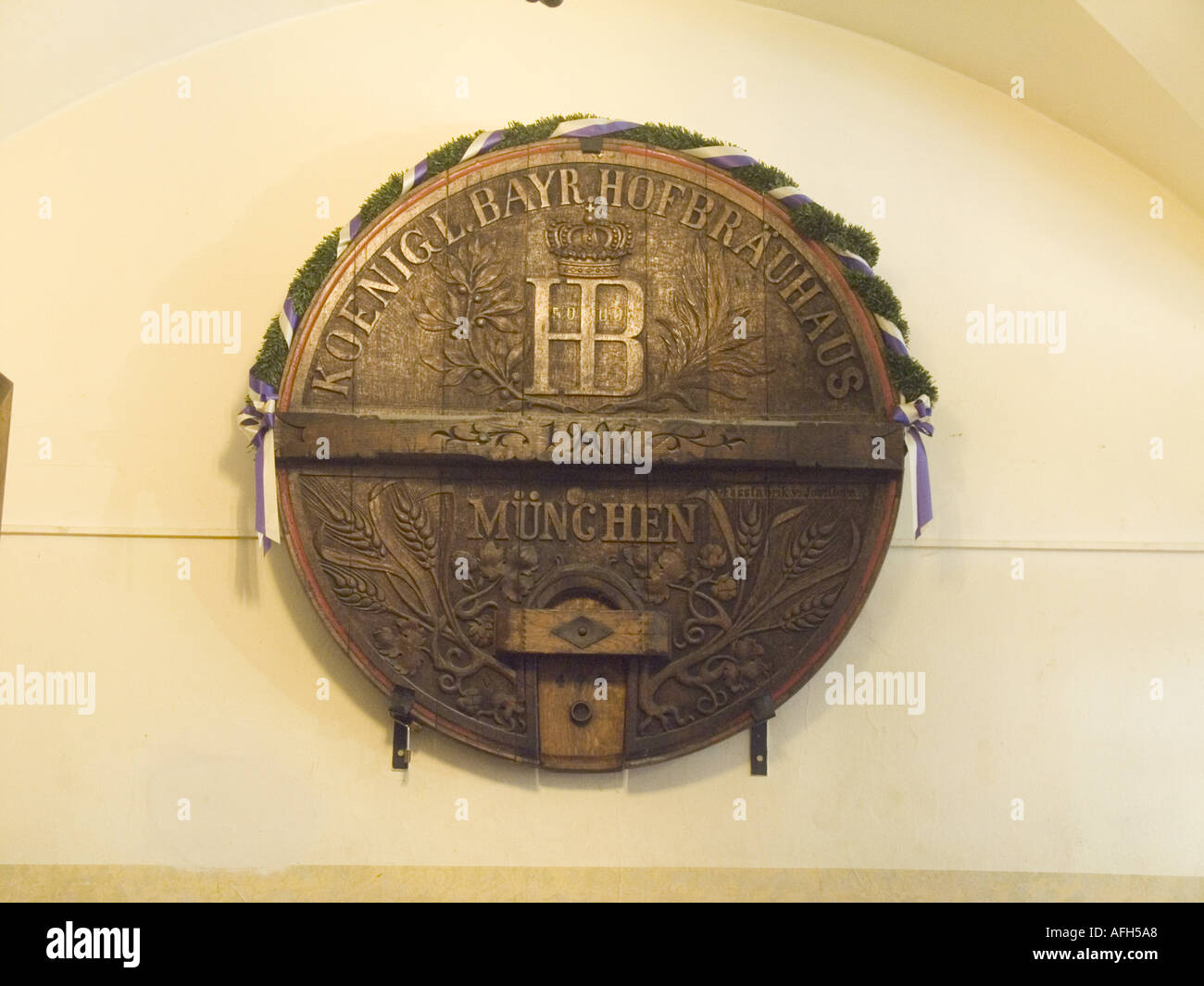 Germany Munich Hofbräuhaus beer barrel Stock Photo - Alamy