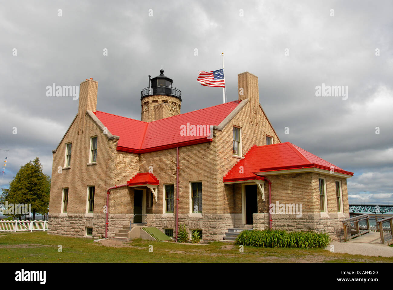 Michigan Old Mackinac Point Lighthouse Stock Photo - Alamy
