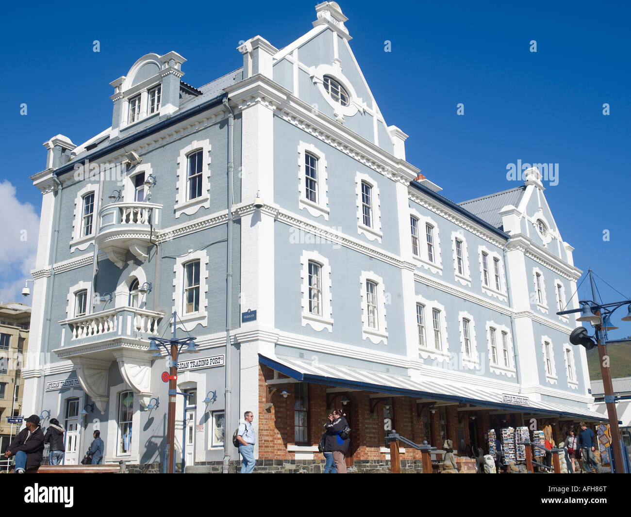 traditional building in Cape Town South Africa at harbor of Victoria ...