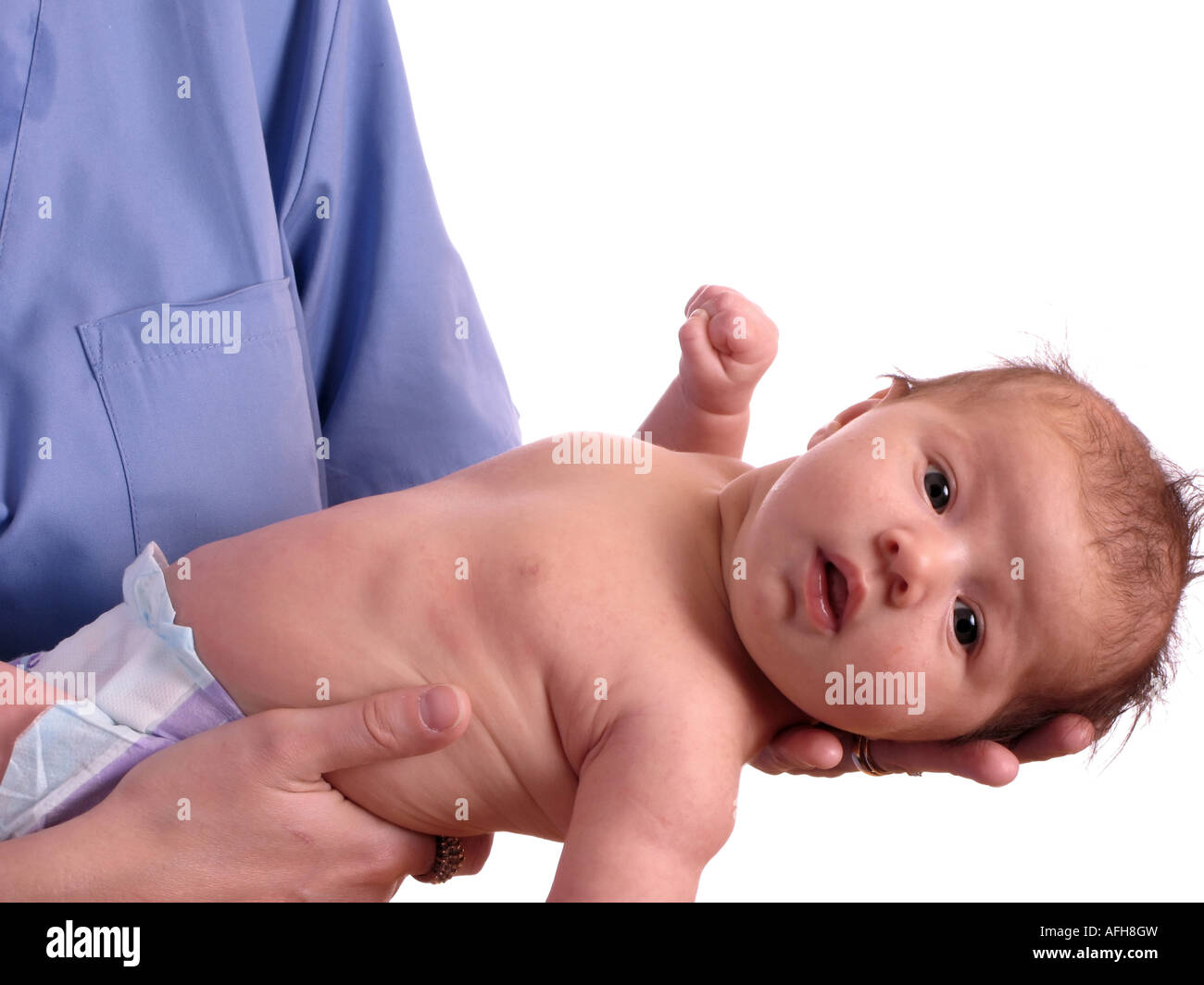 newborn baby in nurses doctors hands Stock Photo - Alamy