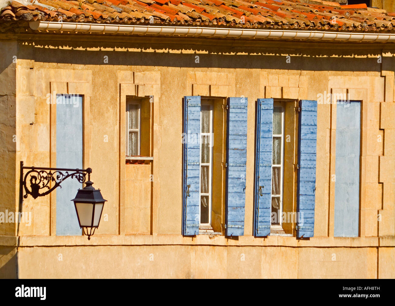 Window detail with louvre windows, Arles, Provence, France Stock Photo ...