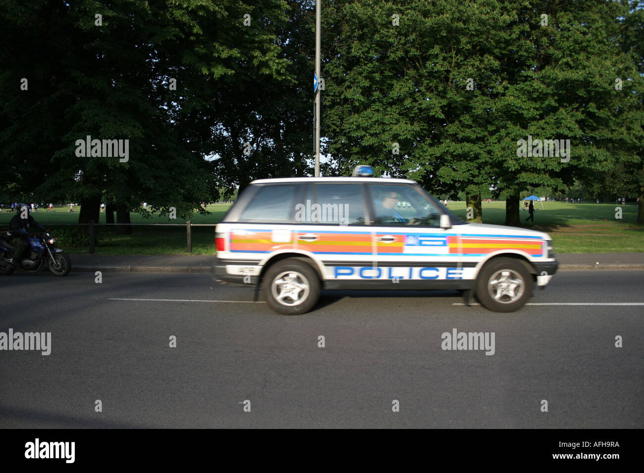 Police car rushing Stock Photo - Alamy