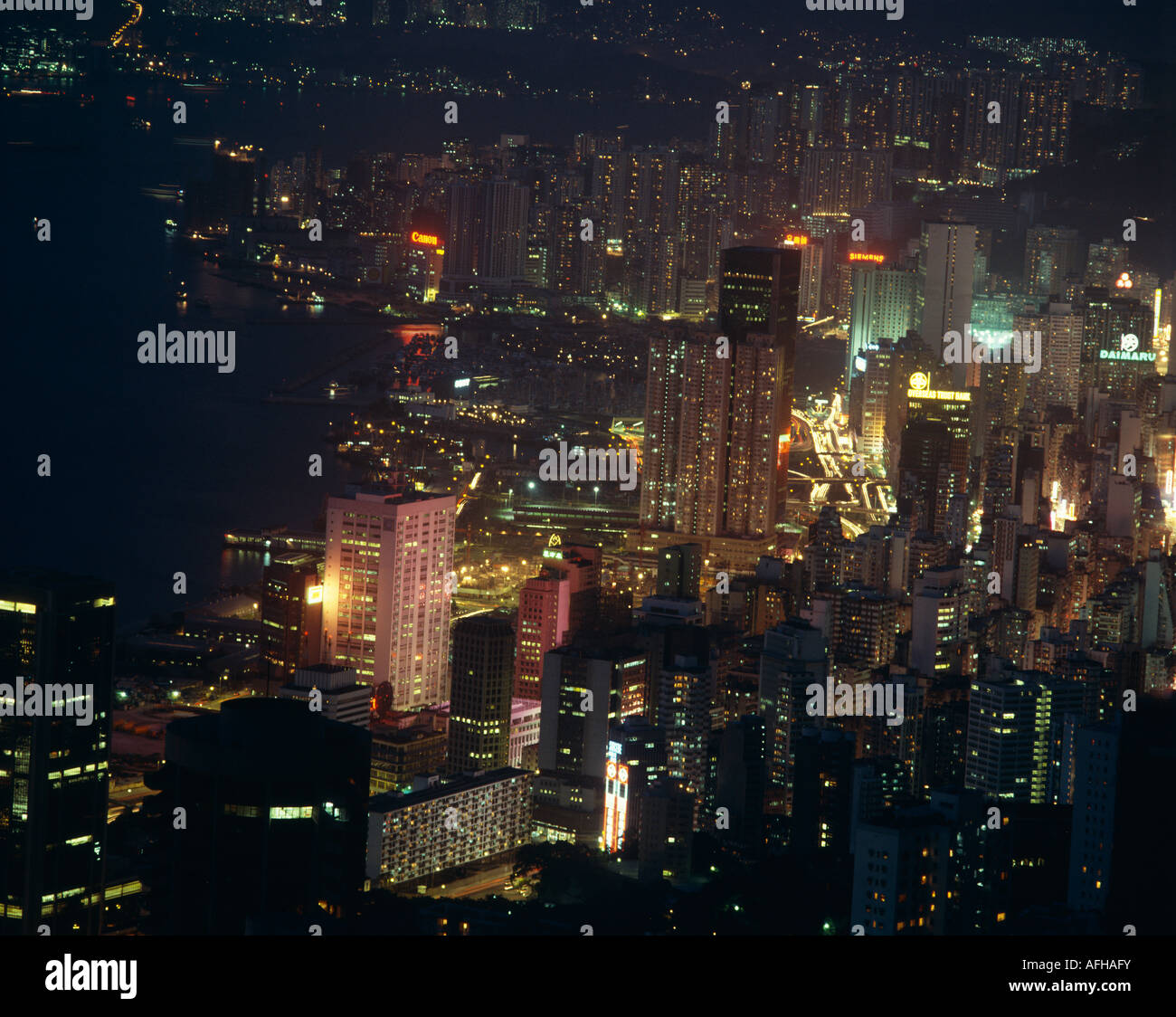 City view at night building lights Stock Photo - Alamy
