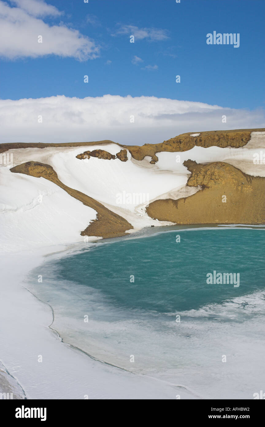 Viti crater hell caldera near mount Krafla near Lake Myvatn Reykjahlid ...