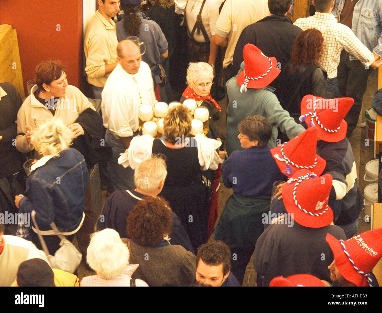 Europe Germany Munich Beer Festival Oktoberfest people dancing and ...