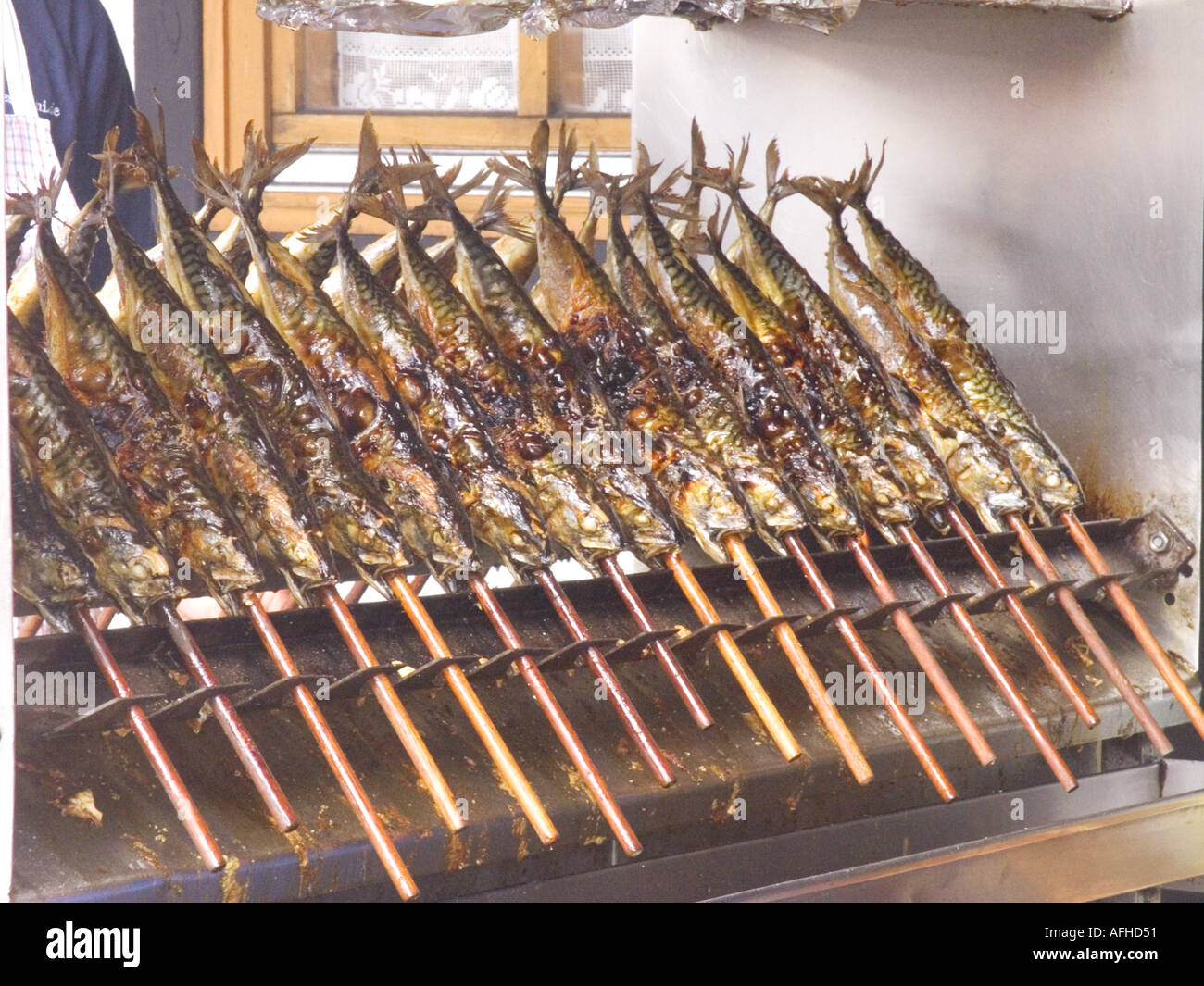 Oktoberfest Munich beer festival BBQ fish Stock Photo - Alamy