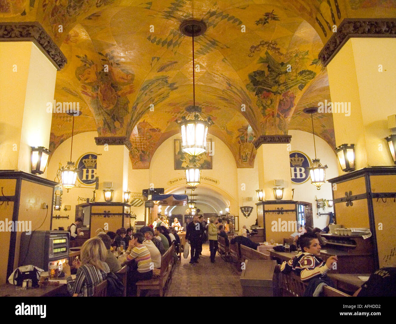 Germany Bavaria Munich Hofbrauhaus Beer Hall in downtown Munich Platzl ...