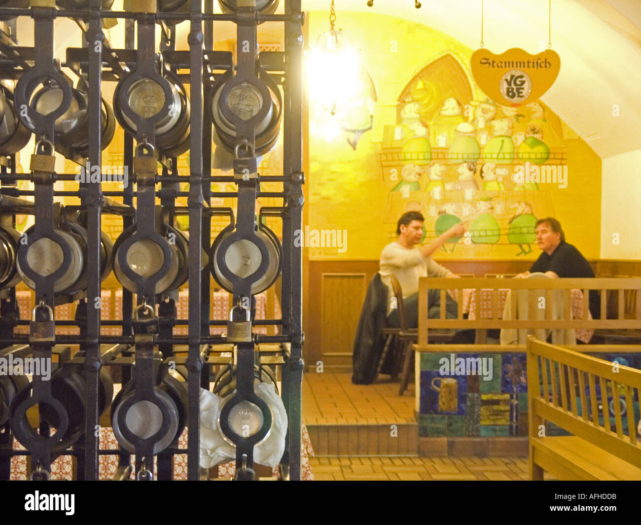 Germany Munich Hofbraeuhaus beer Hall in downtown Munich Platzl square ...