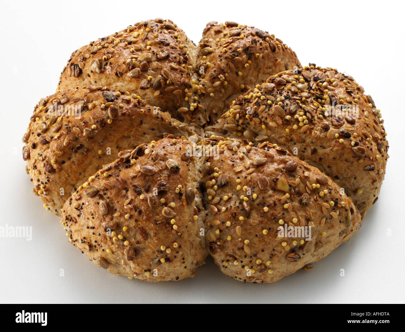 Seven seed crown roll bread Stock Photo - Alamy