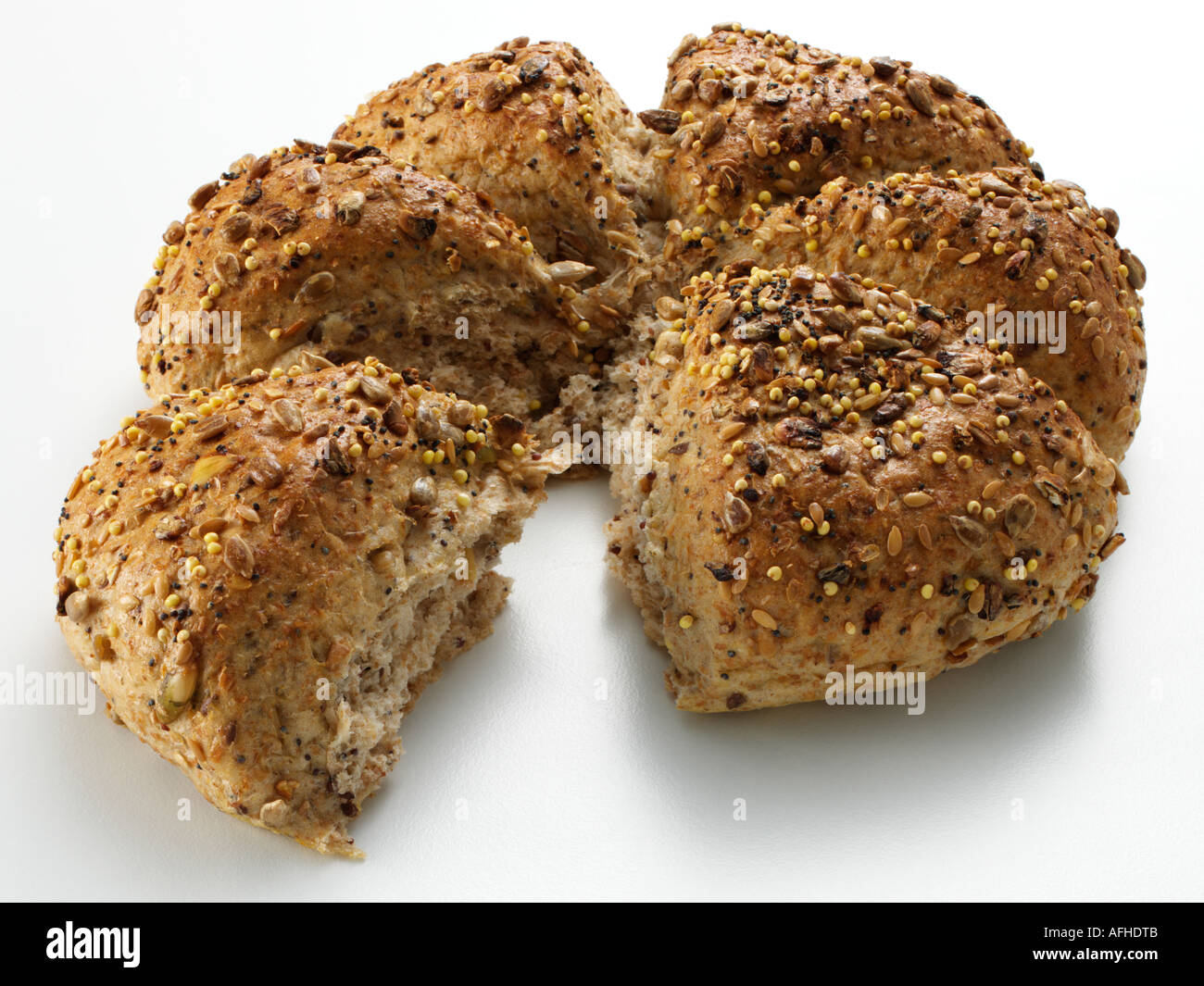 Seven seed crown roll bread Stock Photo - Alamy
