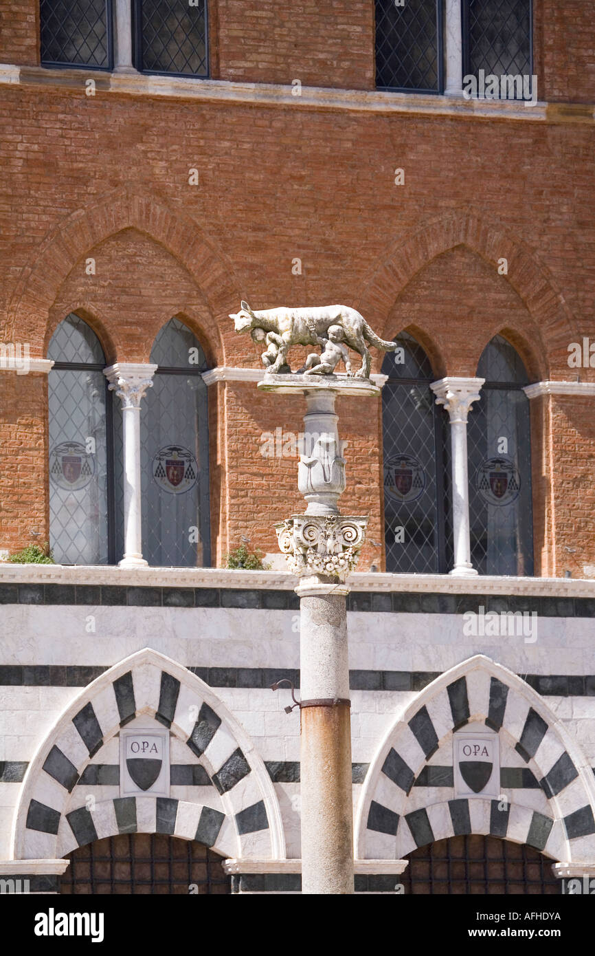 Siena Sienna Statue of Wolf feeding Romulus and Remus in the Palazzo ...
