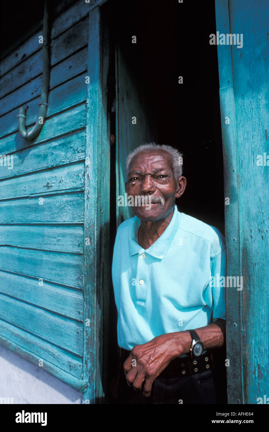 Martinique, Saint Pierre, Old man Stock Photo - Alamy