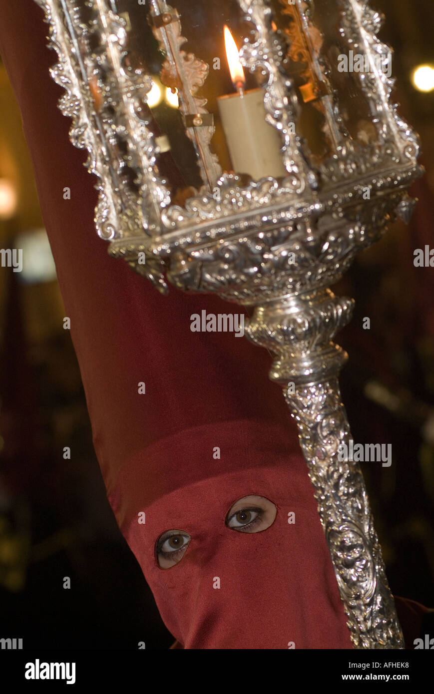 Penitents, Nazarenos during Holy Week (Semana Santa) processions in ...