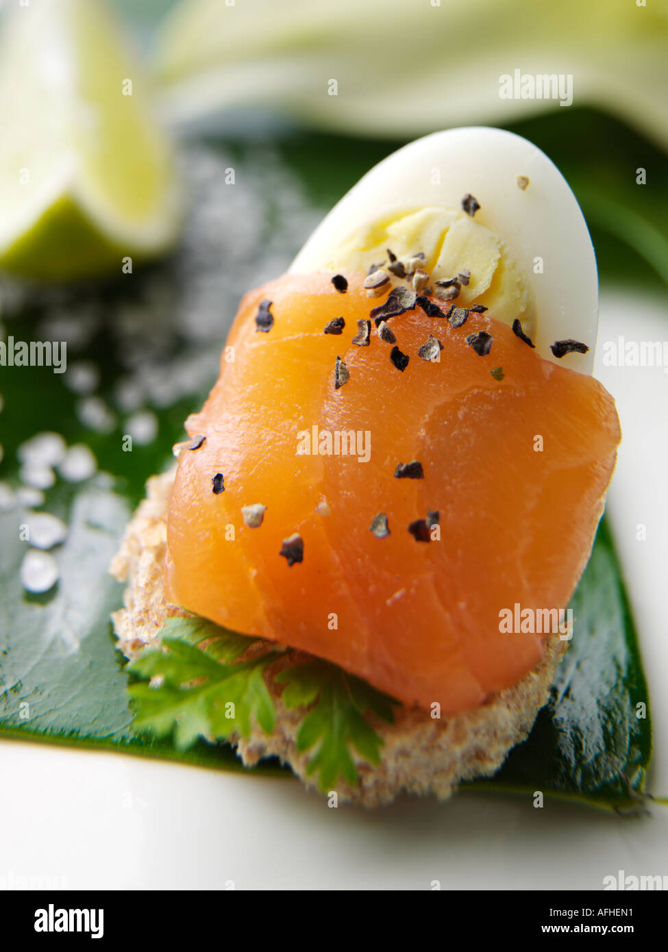 Smoked Salmon canape Stock Photo - Alamy Smoked Salmon canape Stock Photo - Alamy