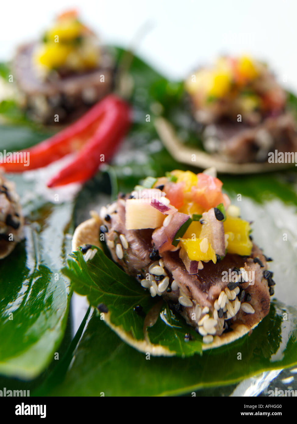 Tuna canapes appetizers hi-res stock photography and images - Alamy