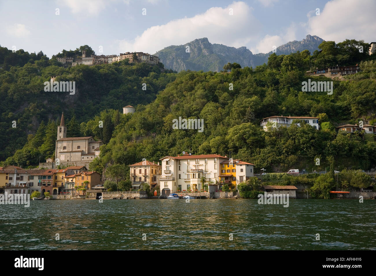 SAN MAMETTE AND CASTELLO VILLAGES IN VALSOLDA ON LAKE LUGANO NORTHERN ...