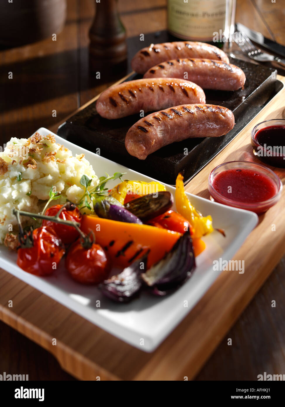 Char grilled sausages Stock Photo - Alamy