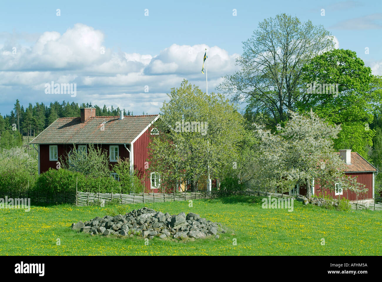 Farmhouse in Småland Sweden Stock Photo - Alamy