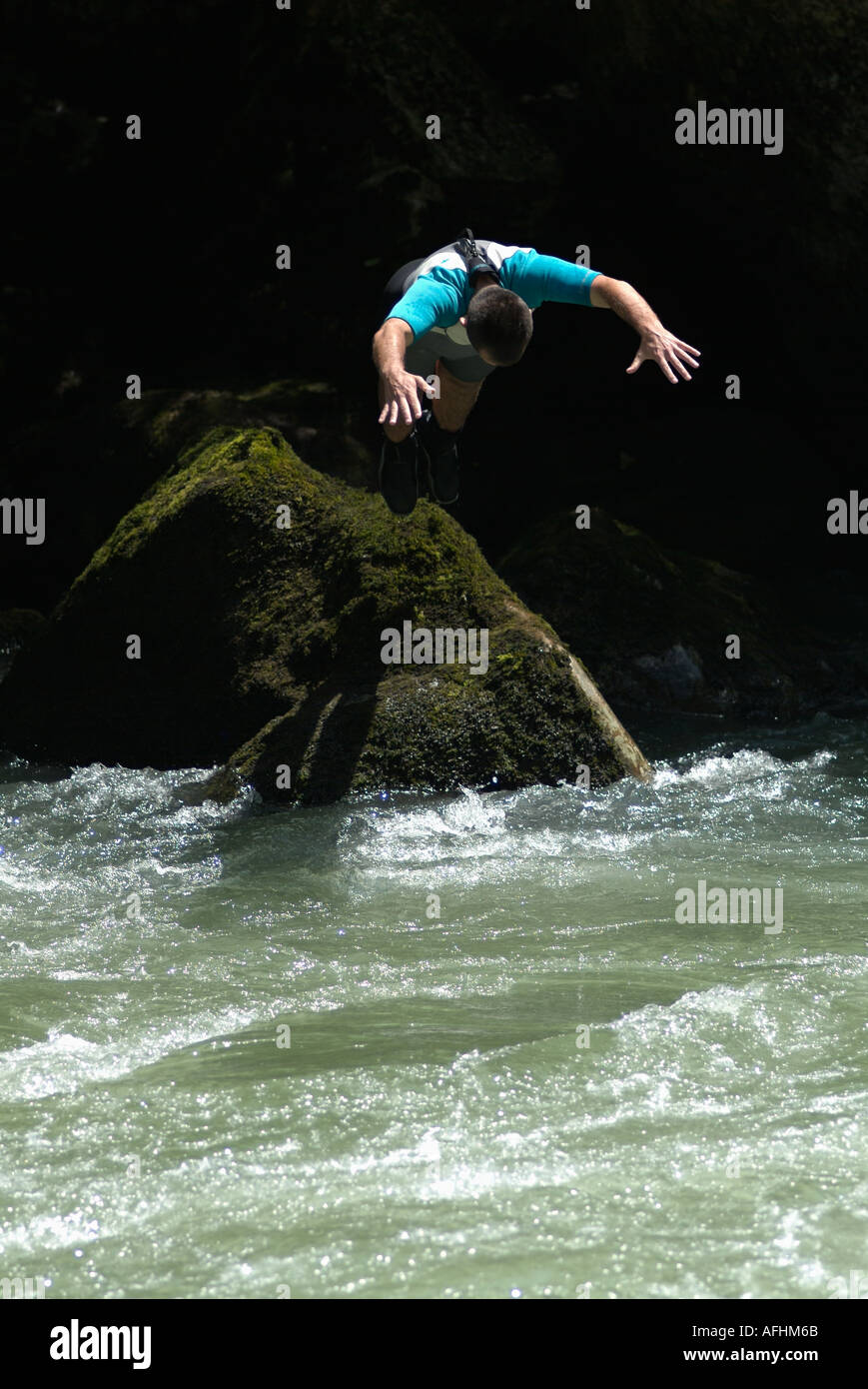 Man Diving Into a River Stock Photo - Alamy