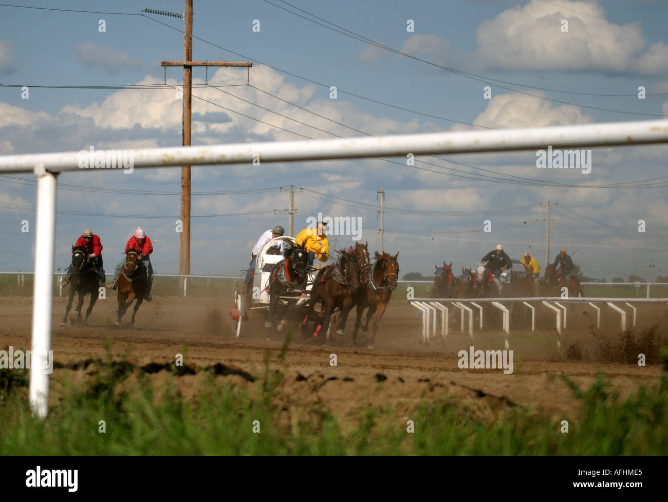 Rodeo Alberta Canada Chuck wagon racing Stock Photo - Alamy