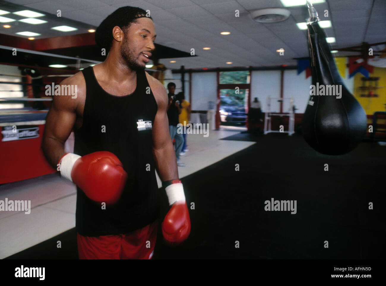 Boxer Lennox Lewis in training in New York USA Stock Photo - Alamy