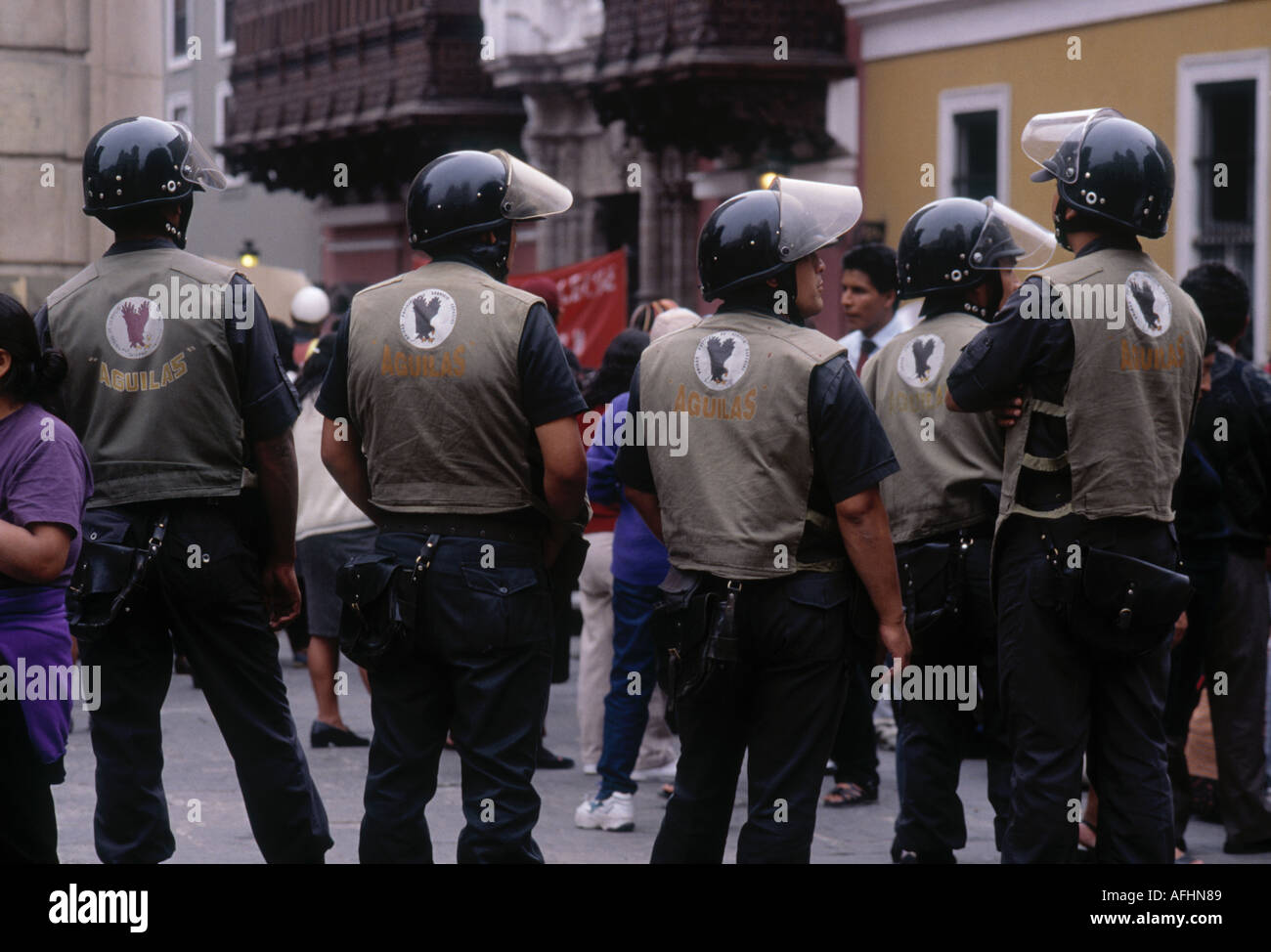 Riot Police in Lima Peru Stock Photo - Alamy