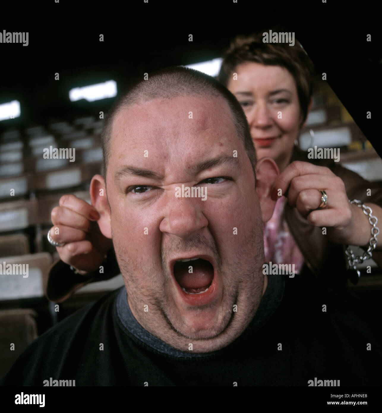 Comedian Johnny Vegas and sister Stock Photo - Alamy