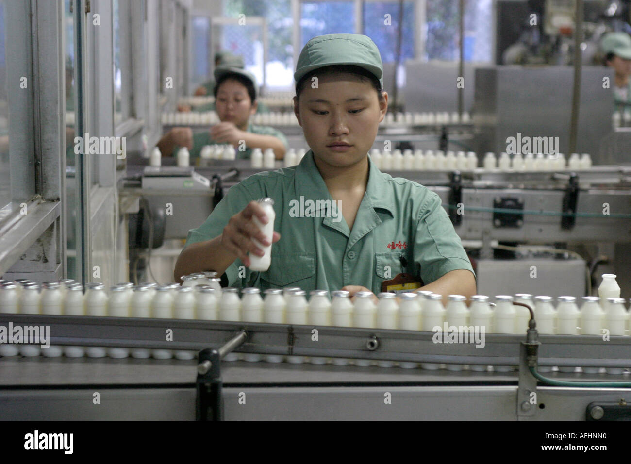 milk production line Stock Photo - Alamy