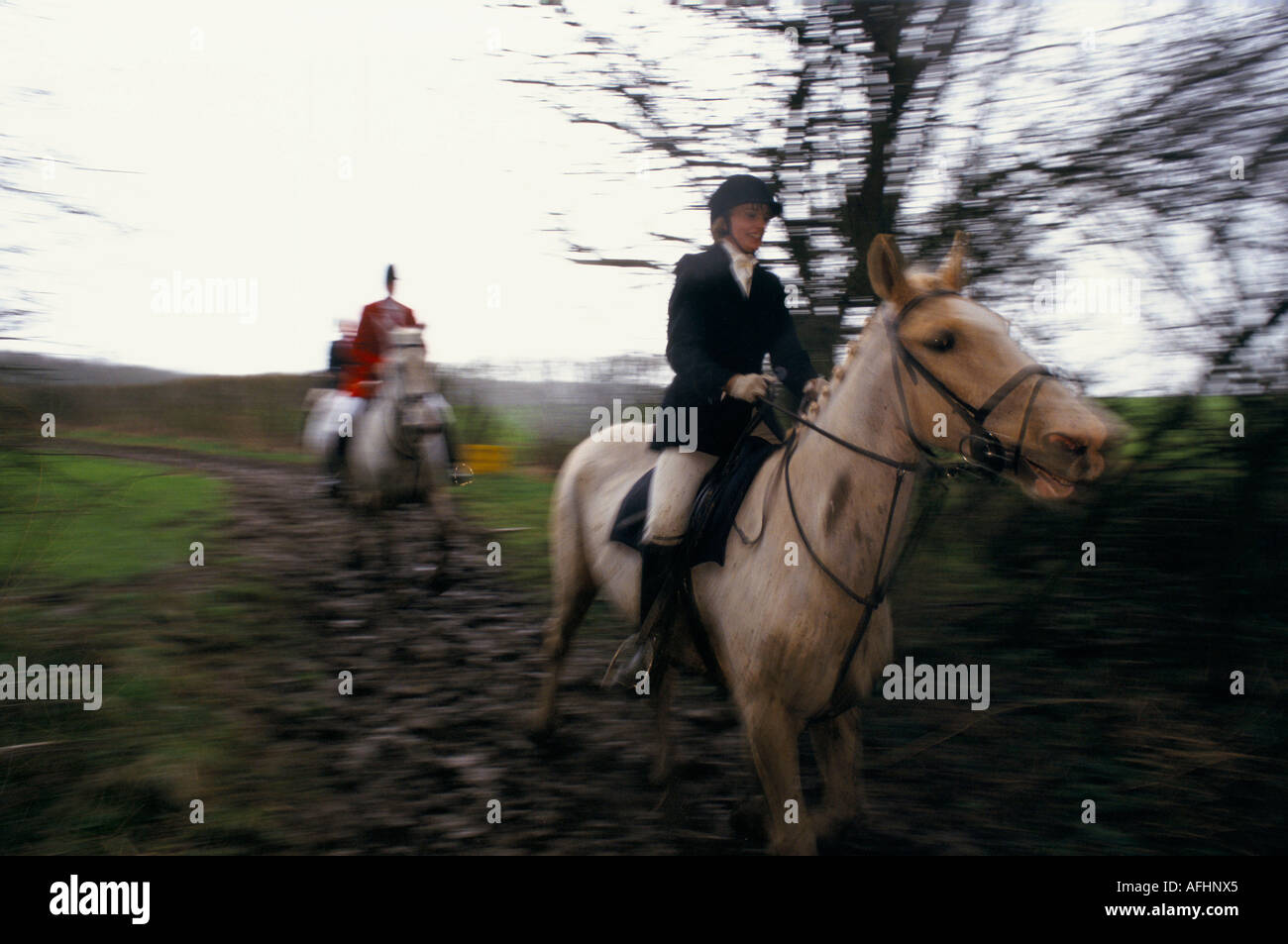 Fox hunt female riders hi-res stock photography and images - Alamy