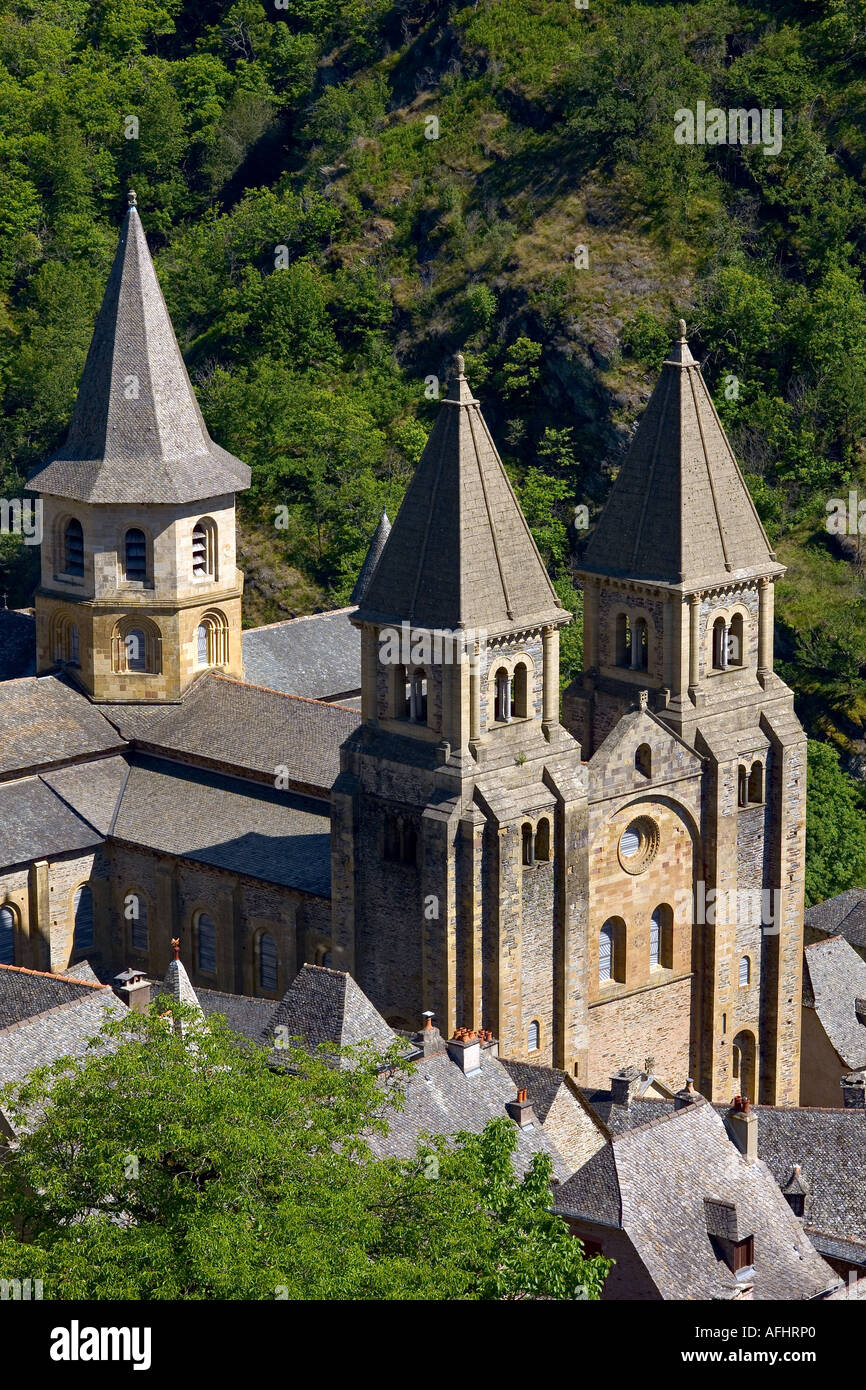 The abbey church of st foy in conques hi-res stock photography and ...